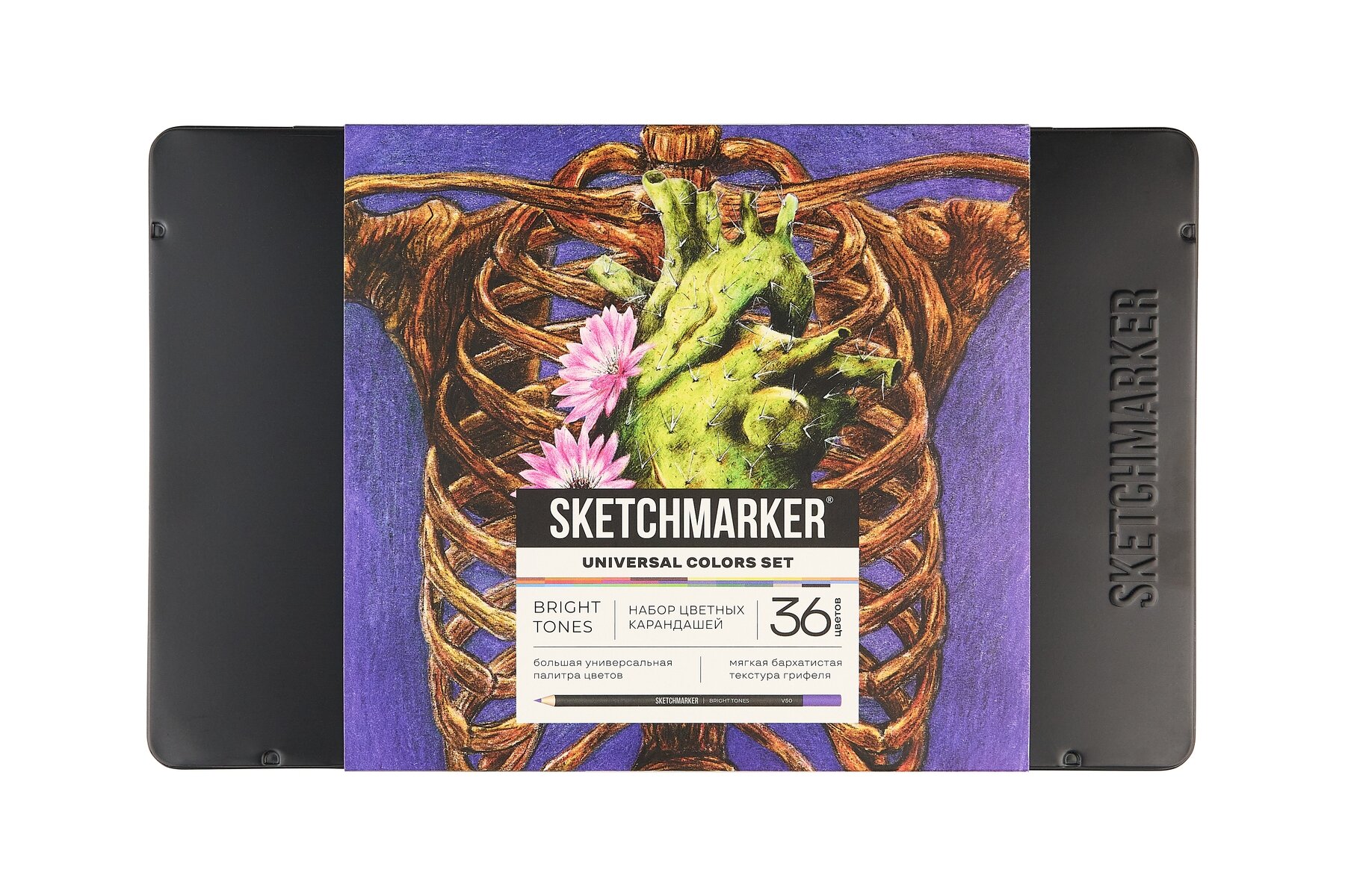 Набор карандашей цветных SKETCHMARKER универсальный 36цв. металлическая уп-ка