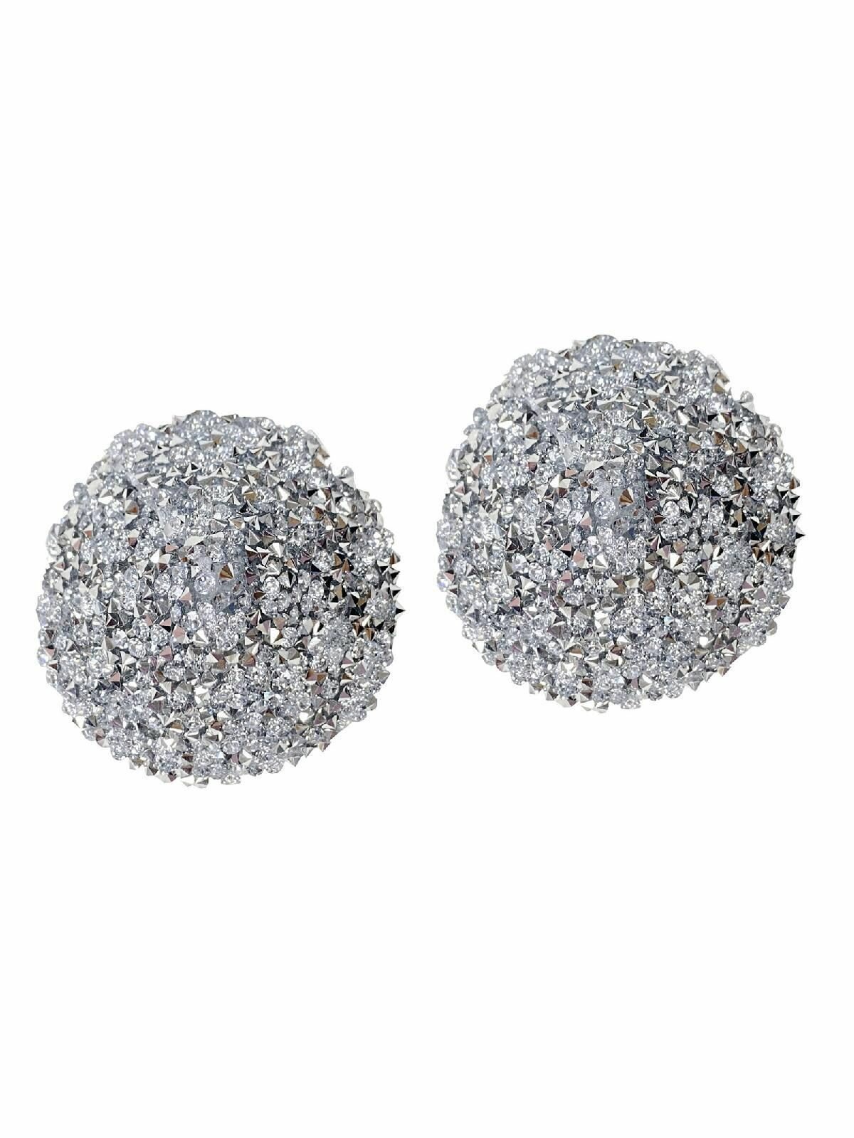 Блестящие накладки на соски с кисточками, серебряный кругляш