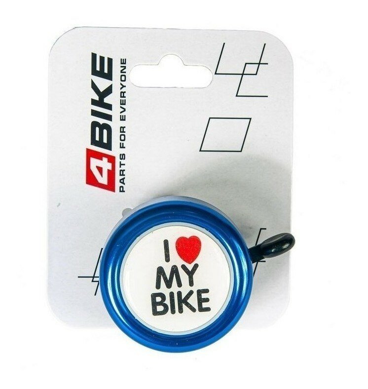 Велозвонок 4BIKE BB3202 алюминий+пластик, D-54мм, голубой