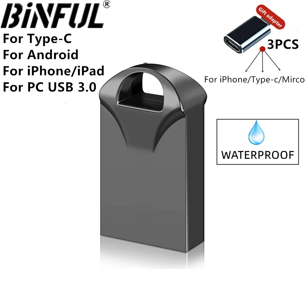 Флешка OTG 2 ТБ для iPhone Samsung Type-C Micro USB Pen Drive Android 1 ТБ 512 ГБ 256 ГБ Ноутбук Memory Stick Технология Офис