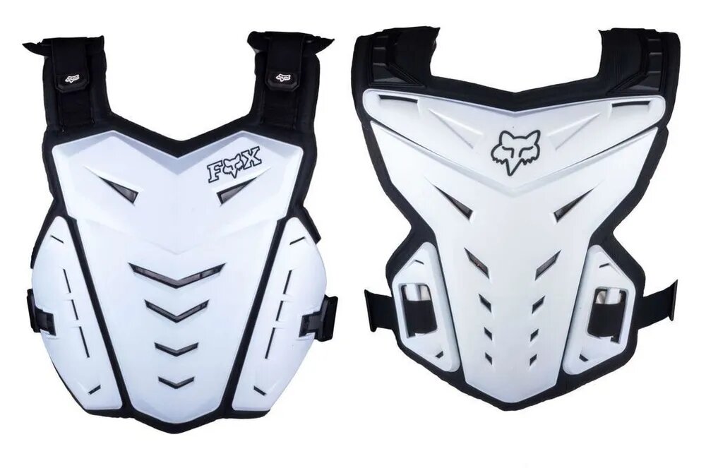 Мотозащита FOX для груди и спины, размер XL, белый цвет, моточерепаха