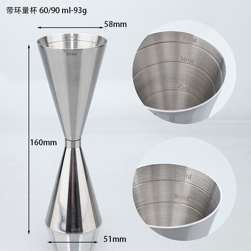 Измерительная чашка из нержавеющей стали, керлинг, двуглавый прибор для измерения вина, бар, мерная чашка для
