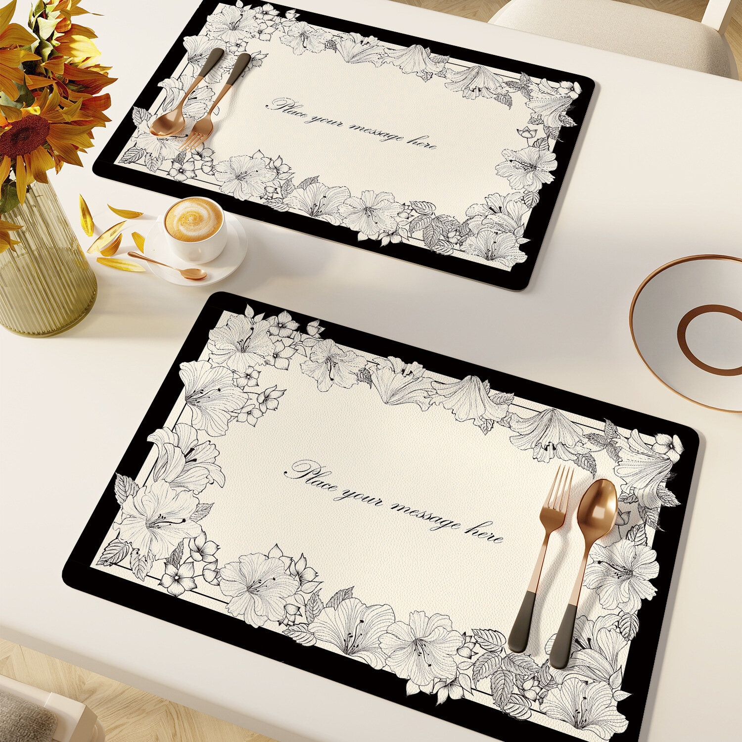 Кожаная подставка для столовых приборов, водонепроницаемая, маслостойкая, термоизоляционная, роскошная, высококачественная, западная обеденная подставка, подставка для кофемашины, столовая подставка, моющаяся подставка