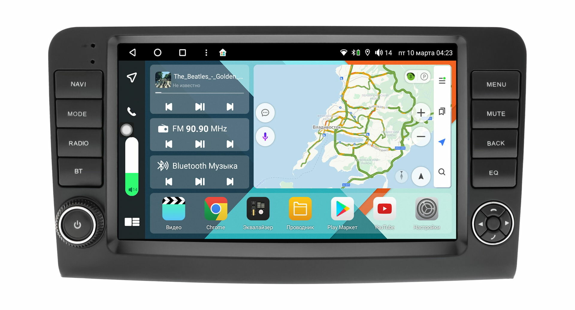 Магнитола Mercedes-Benz ML (W164), GL (X164) 2005 - 2012 Тип 3 9 дюймов, 4/64GB, 8 ядер, DSP, 4G, Android 10 / Wide Media