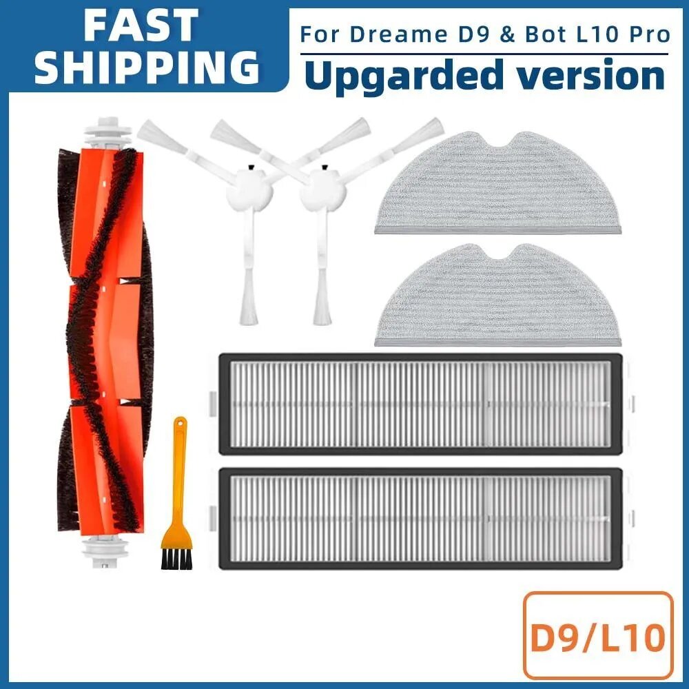 Совместимо с Dreame D9 Max, D9, L10 Pro, D9 Pro, D9 Mistral Pro, Trouver LDS Finder: щетки, фильтры, салфетки для влажной уборки.