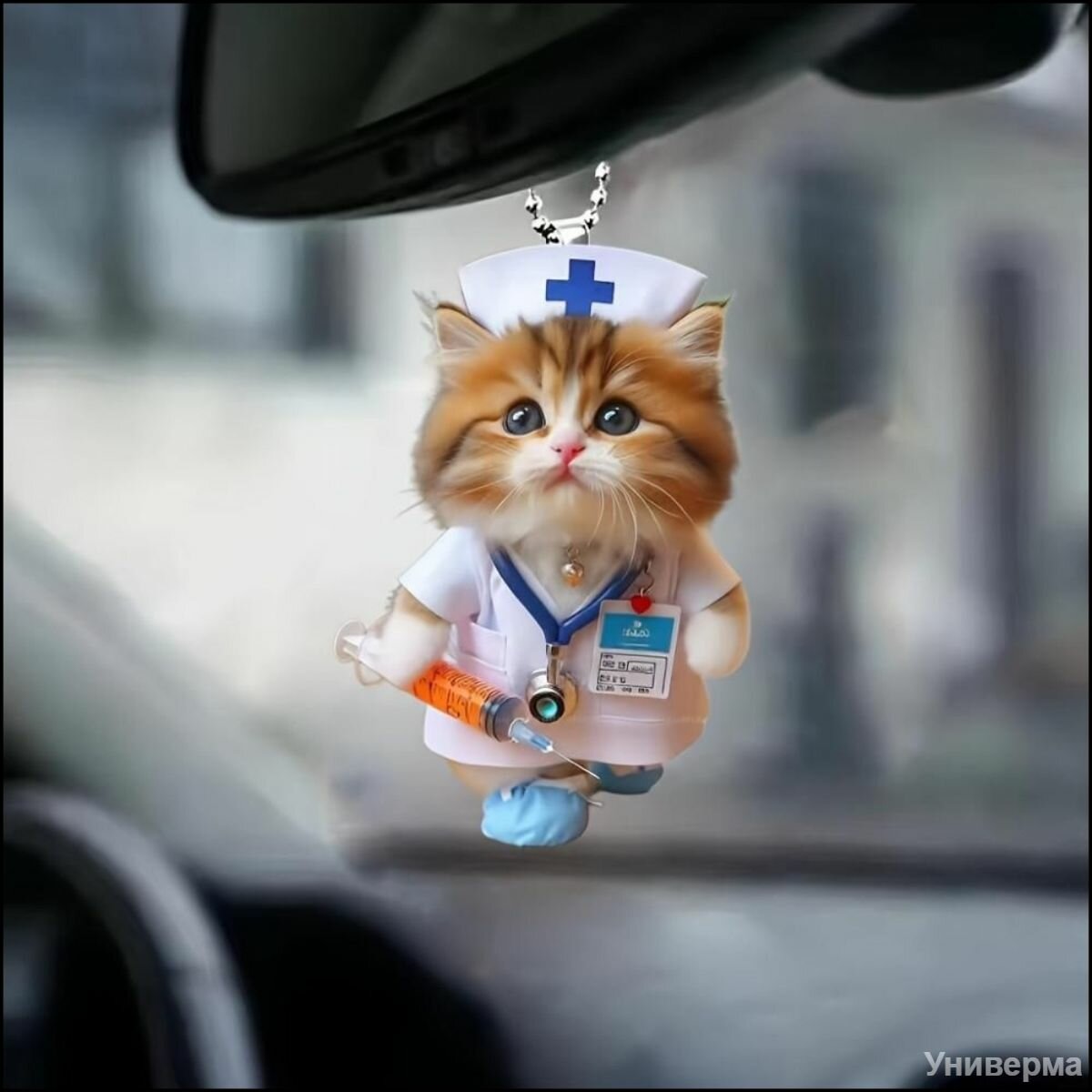 Автомобильный подвесной талисман Котёнок, для зеркала заднего вида, талисман на удачу