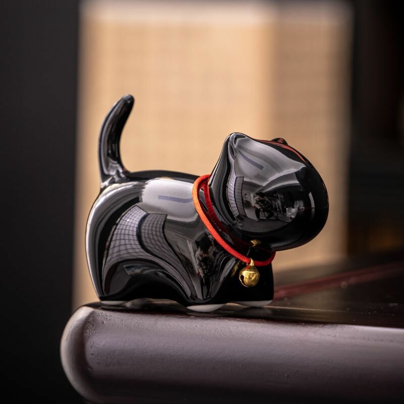 Фигурка Lucky Cat, керамическая, без лица, очаровательная, милый кот, чайный набор, чайная церемония, веселая игра с чаем, маленькая фигурка для чая