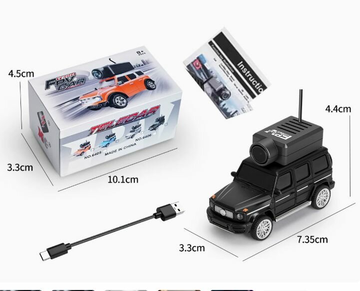 Радиоуправляемая мини машинка с FPV камерой Weili 6401, масштаб 1:64, Wi-Fi, (Mercedes-Benz G-черный)