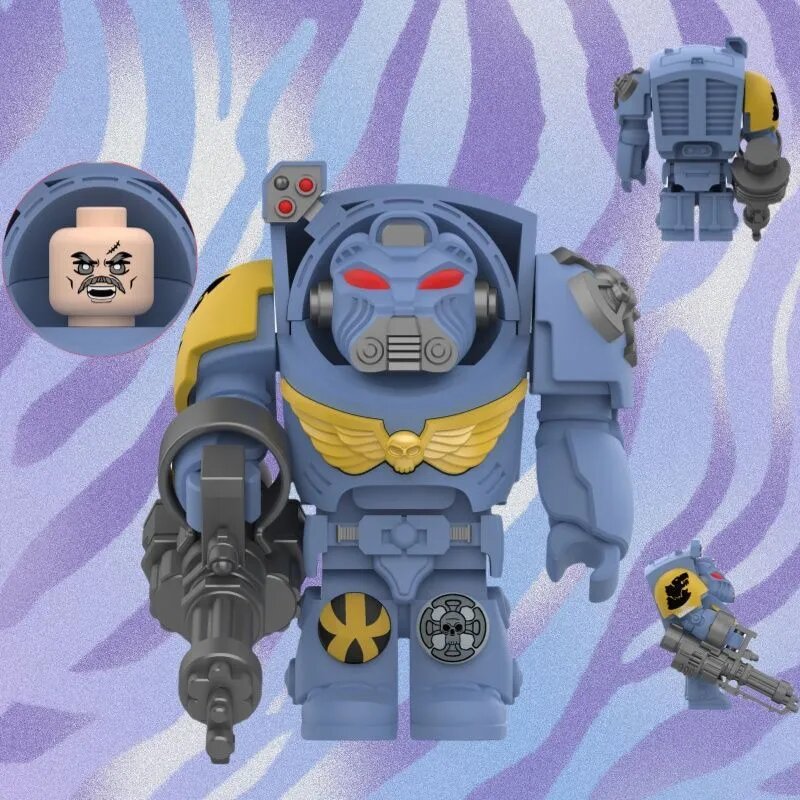Конструктор солдатик с оружием Warhammer 40000 Space Marine Terminator 1шт пластик