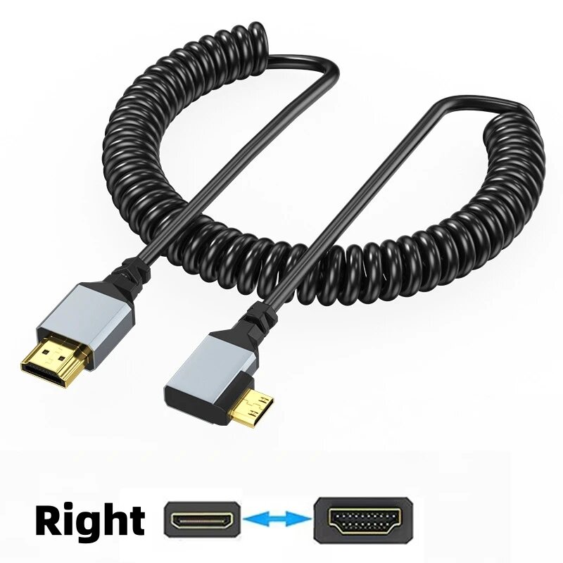 Nku 4K HD Spring Cable HDMI кабель ToMiniHDMI Right