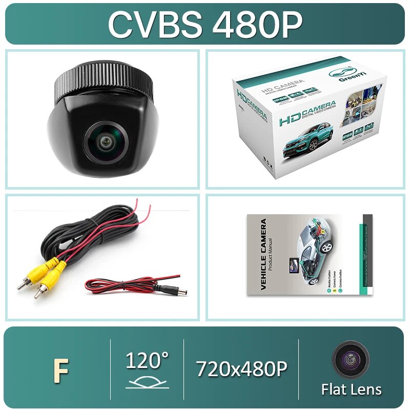 Автомобильная камера заднего вида с функцией ночного видения, объектив «рыбий глаз» на CVBS-720x480P