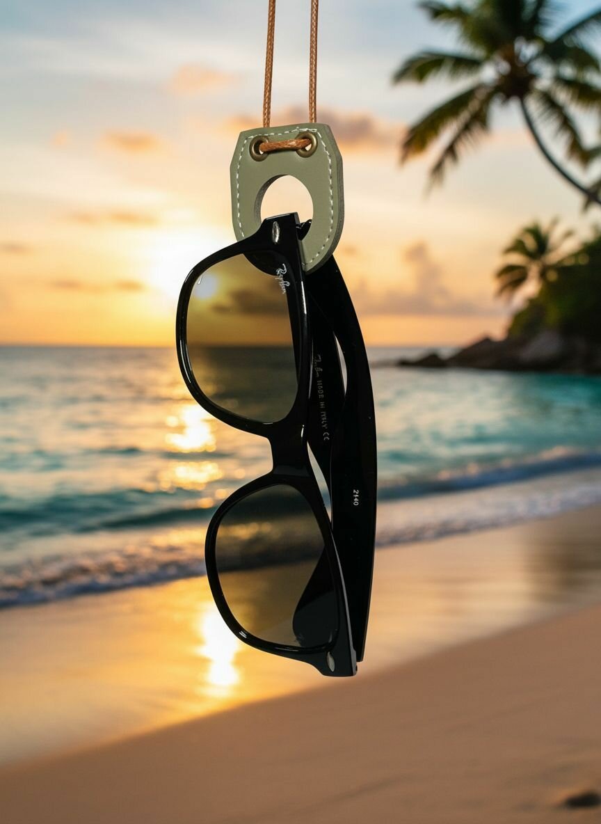 Держатель для очков на шею, шнурок для очков, аксессуар, искусственная кожа, шалфей