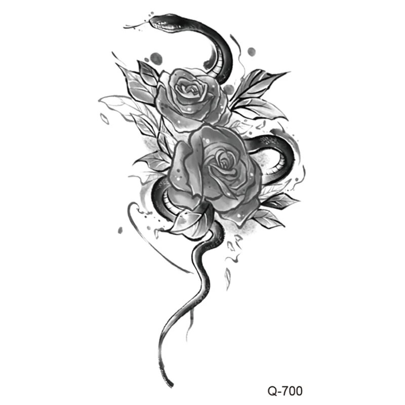 Маленькое животное, волк, лев, скорпион, мужская водостойкая временная татуировка, 42-QD-Q-700