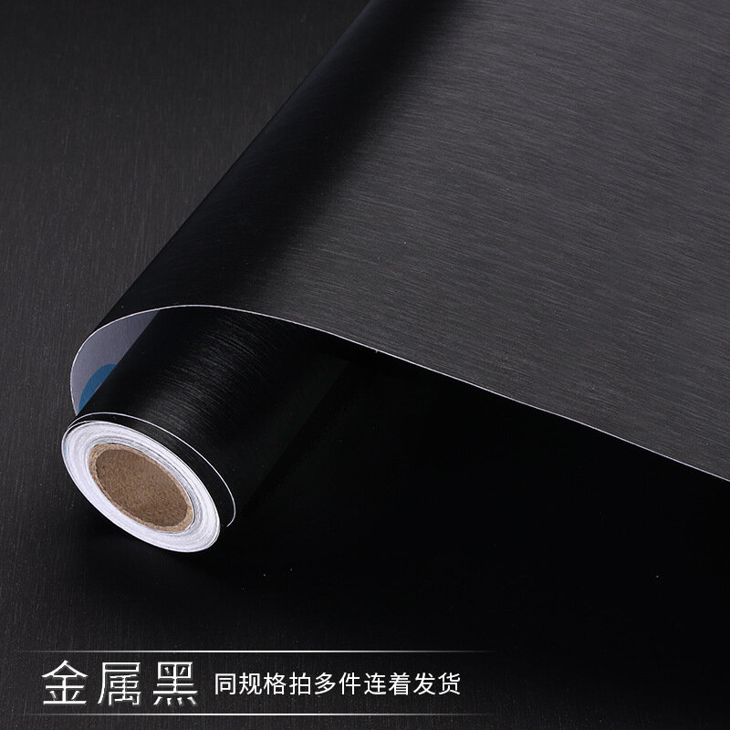 Черные самоклеящиеся обои, матовая пленка с эффектом древесной текстуры для дверей шкафов, пленка, меняющая цвет, для роскошного обновления мебели.