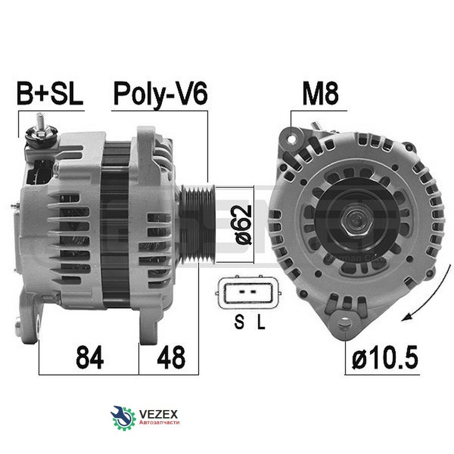 ERA 209482 Генератор NISSAN MAXIMA A32/A33 MURANO Z50 209482