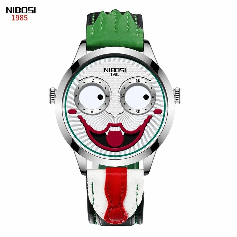 Мужские часы Russian Clown, европейский и американский модный тренд, кварцевые наручные часы NIBOSI, персонализированные, высококлассные, нишевые, модные.