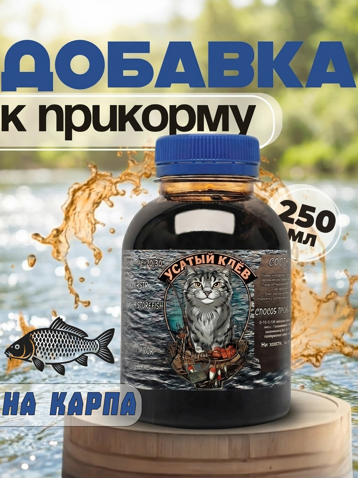 Ароматизатор для рыбалки Меласса 250 мл На карпа / Рыболовный аттрактант для насадок и прикормок Усатый Клёв, Арома