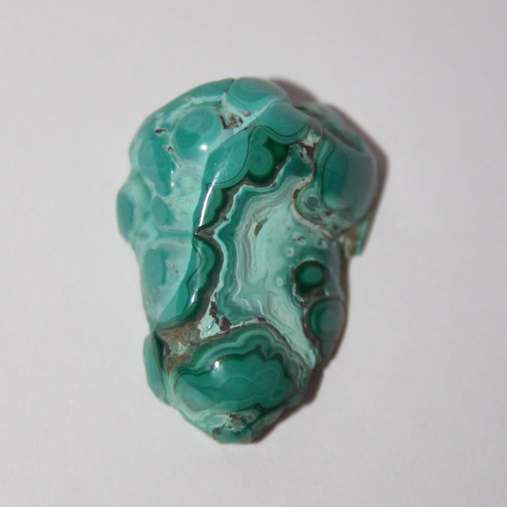 Малахит кабошон, натуральный камень, 25х18х8 мм, Урал, "True Stones"