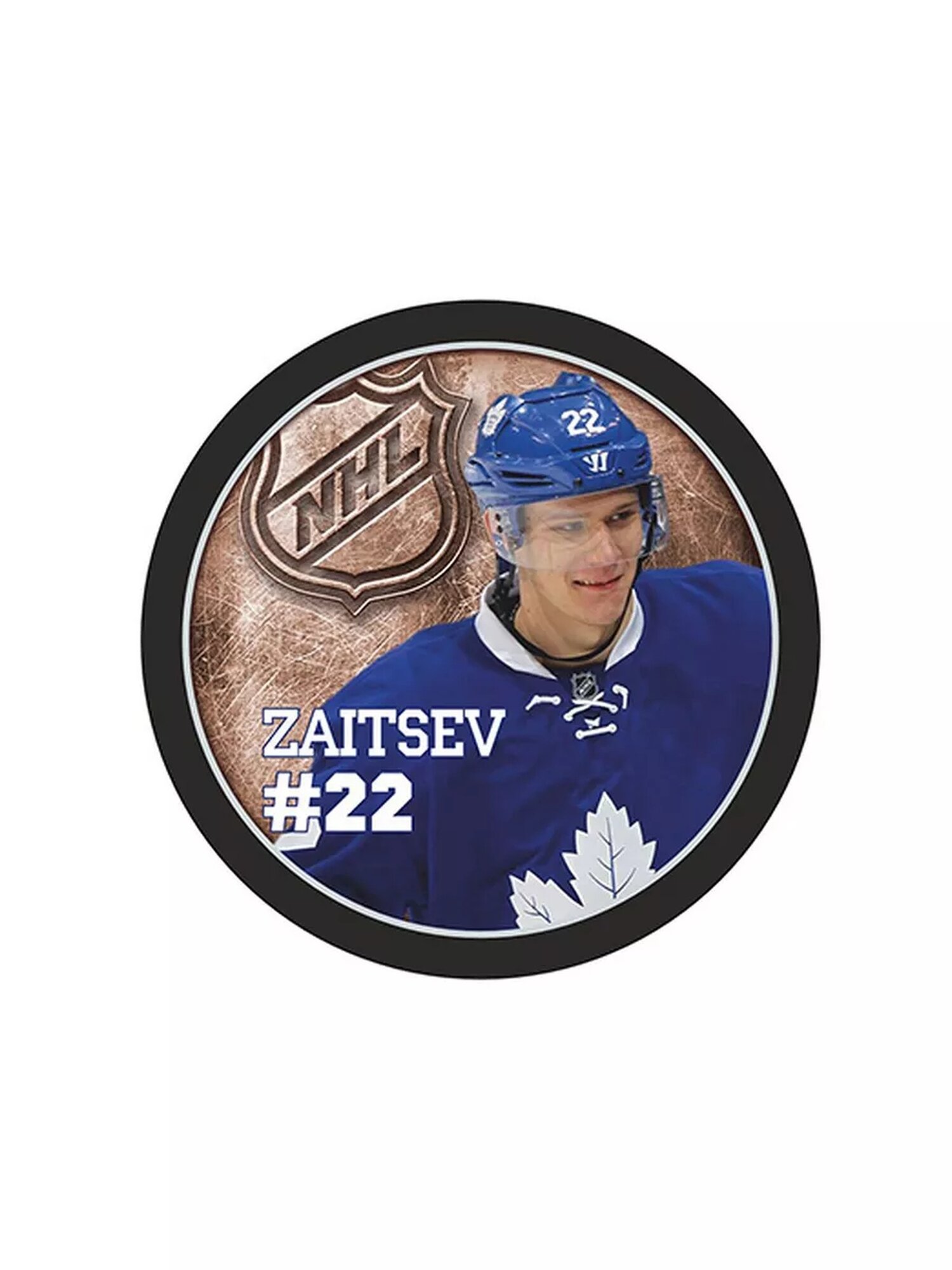 Шайба Sportfanat Игрок НХЛ ZAITSEV Торонто №22 1-ст, 76 мм, черный