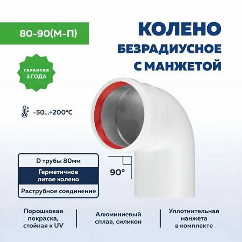 Колено, Ду 80, угол 90°, мама/папа