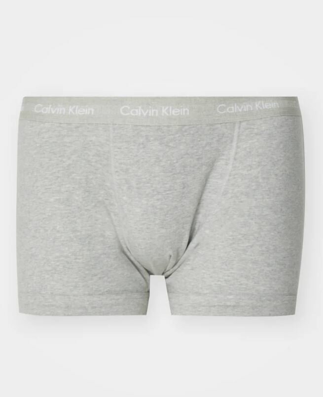 Трусы CALVIN KLEIN LOW RISE TRUNK Classic Fit, комплект из 3 шт., размер M, черный, серый, красный — фото 1