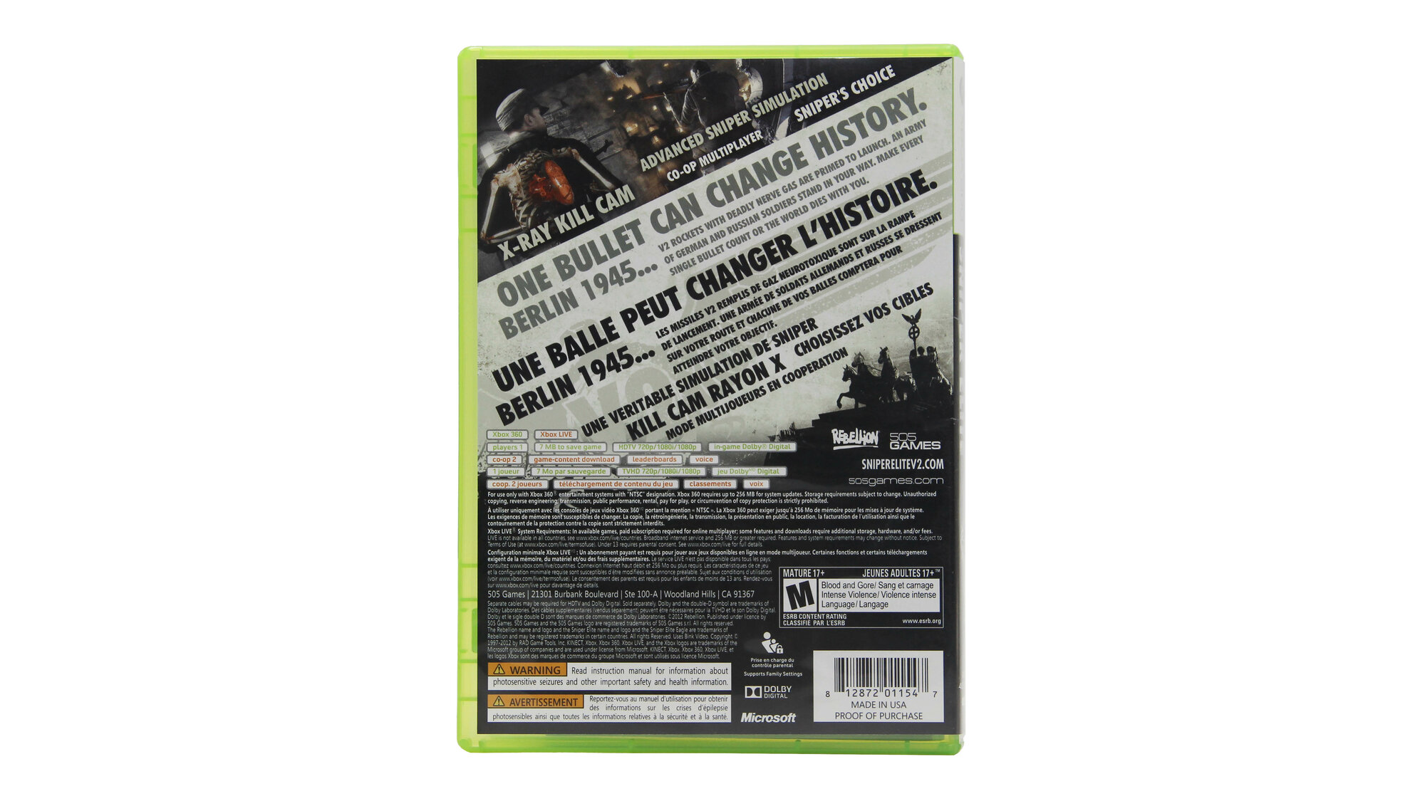 Sniper Elite V2 (Xbox 360, NTSC) — фото 1