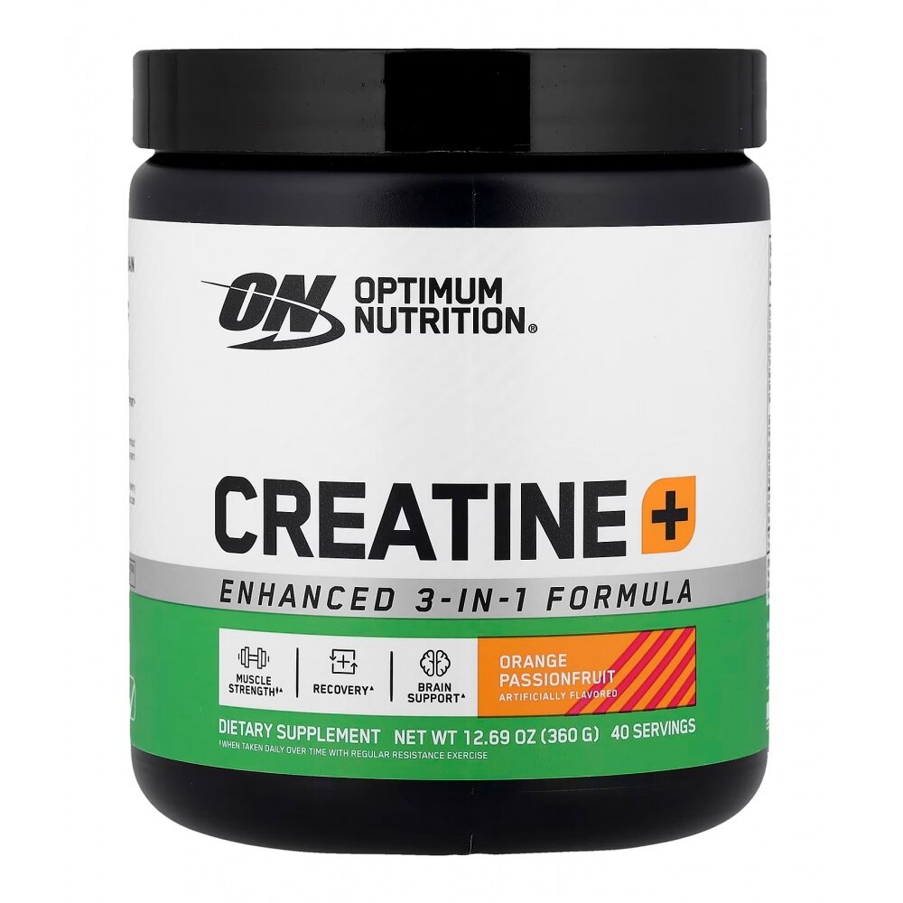 Креатин Optimum Nutrition Creatine+ Enhanced 3-in-1 Formula, 360 г, Вкус Orange Passion Fruit / Апельсин Маракуйя