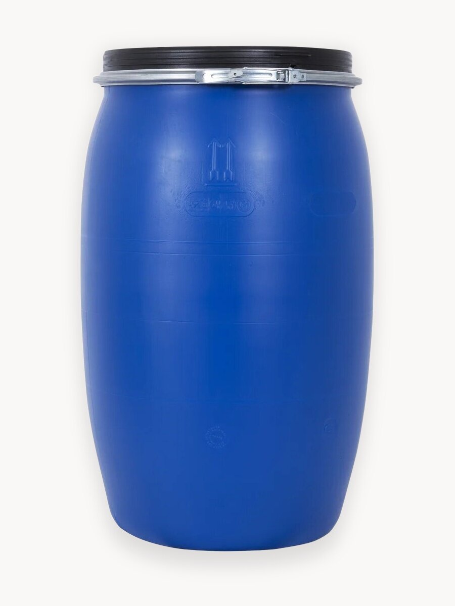 Бочка евро кзнм Родемос, с ручками, полиэтилен, синяя, 227 л