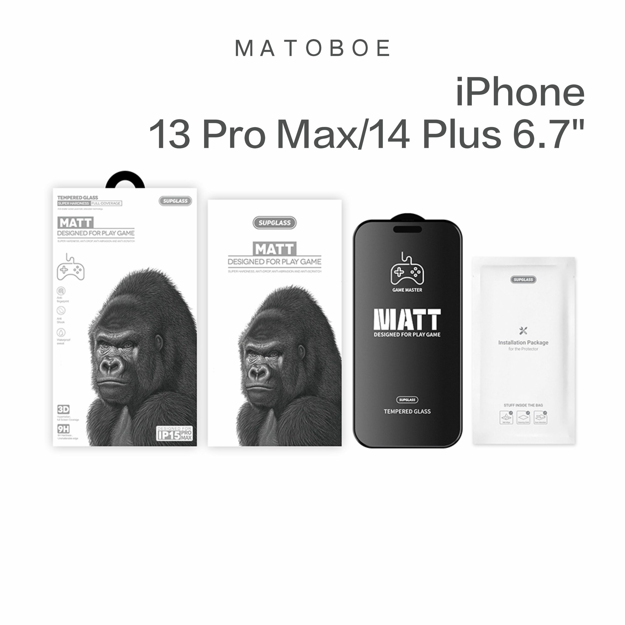Защитное стекло Матовое SupGlass iPhone 13 Pro Max/14 Plus 6.7"