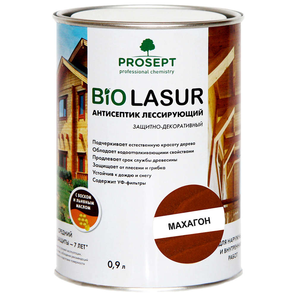 Антисептик Лессирующий Prosept BiO Lasur 0,9л Тик / Просепт.