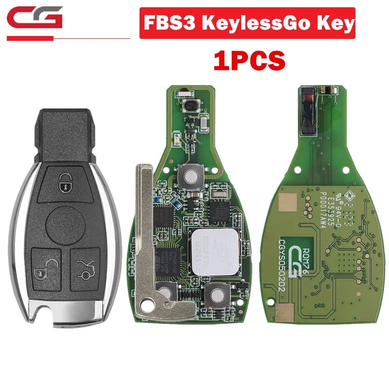 CGDI MB FBS3 BGA KeylessGo ключ с одним ключом старт 315 МГц/433 МГц для Mercedes Benz и корпус смарт-ключа с 3 кнопками 1PCS PCB and Shell