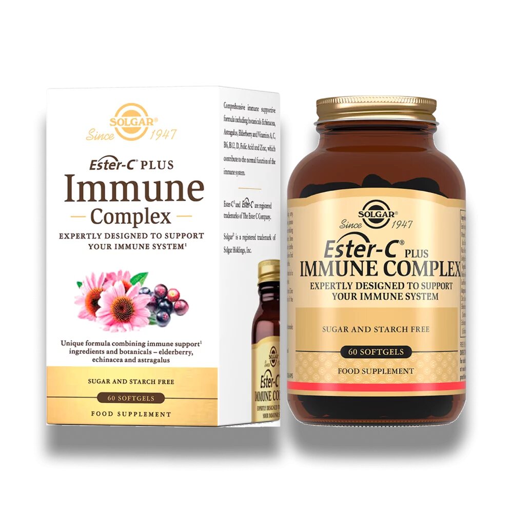 БАД Solgar Капсулы "Иммуно-комплекс Эстер С плюс", 60 шт. Ester-C Plus Immune Complex