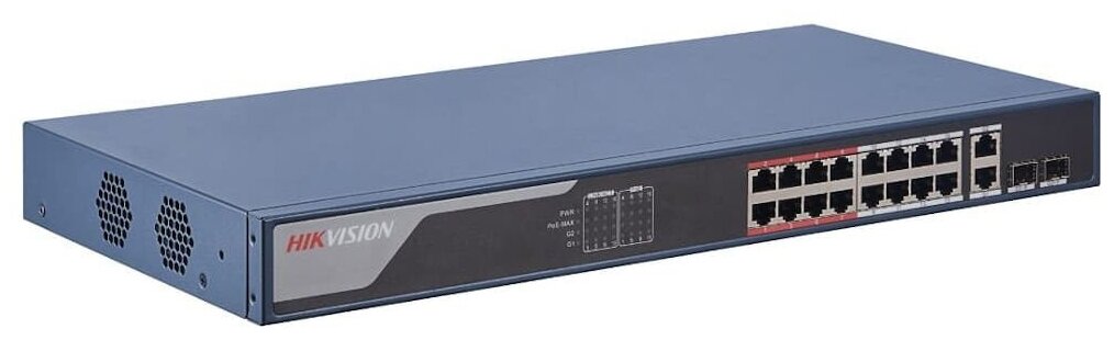 Коммутатор Hikvision DS-3E1318P-EI 16x100Mb 2G 16PoE+ 230W управляемый