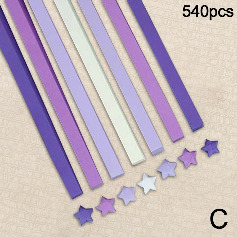 Цветная бумага для складывания оригами Lucky Star, 540 штук, простой способ получить искусство и украшения