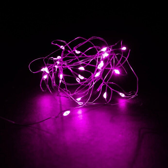 Светодиодная гирлянда, Роса 30 Led, IP14, 3 м. Розовый
