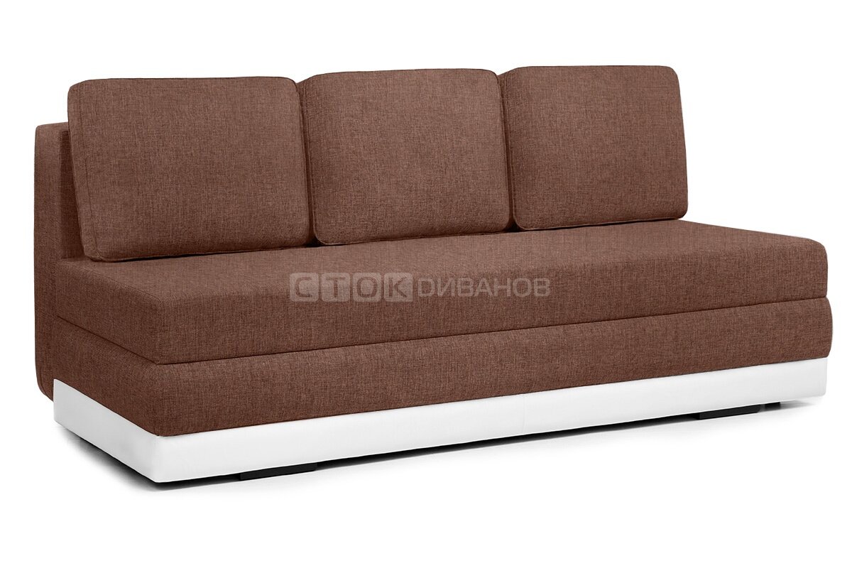 Диван Сток Диванов Эконом-М, светло-коричневый, рогожка, 206 см, механизм еврокнижка