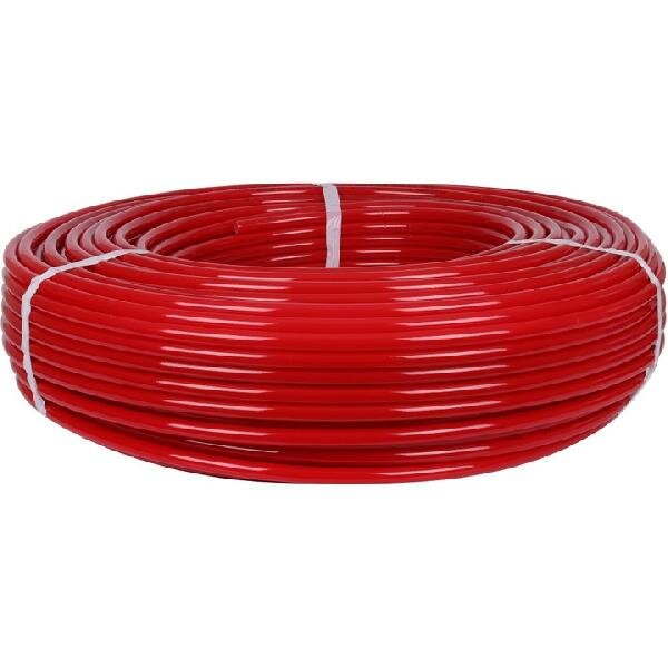 Труба STOUT 25х3,5 (бухта 50 метров) PEX-a из сшитого полиэтилена с кислородным слоем, серая в теплоизоляции (красная) SPI-0003-002535