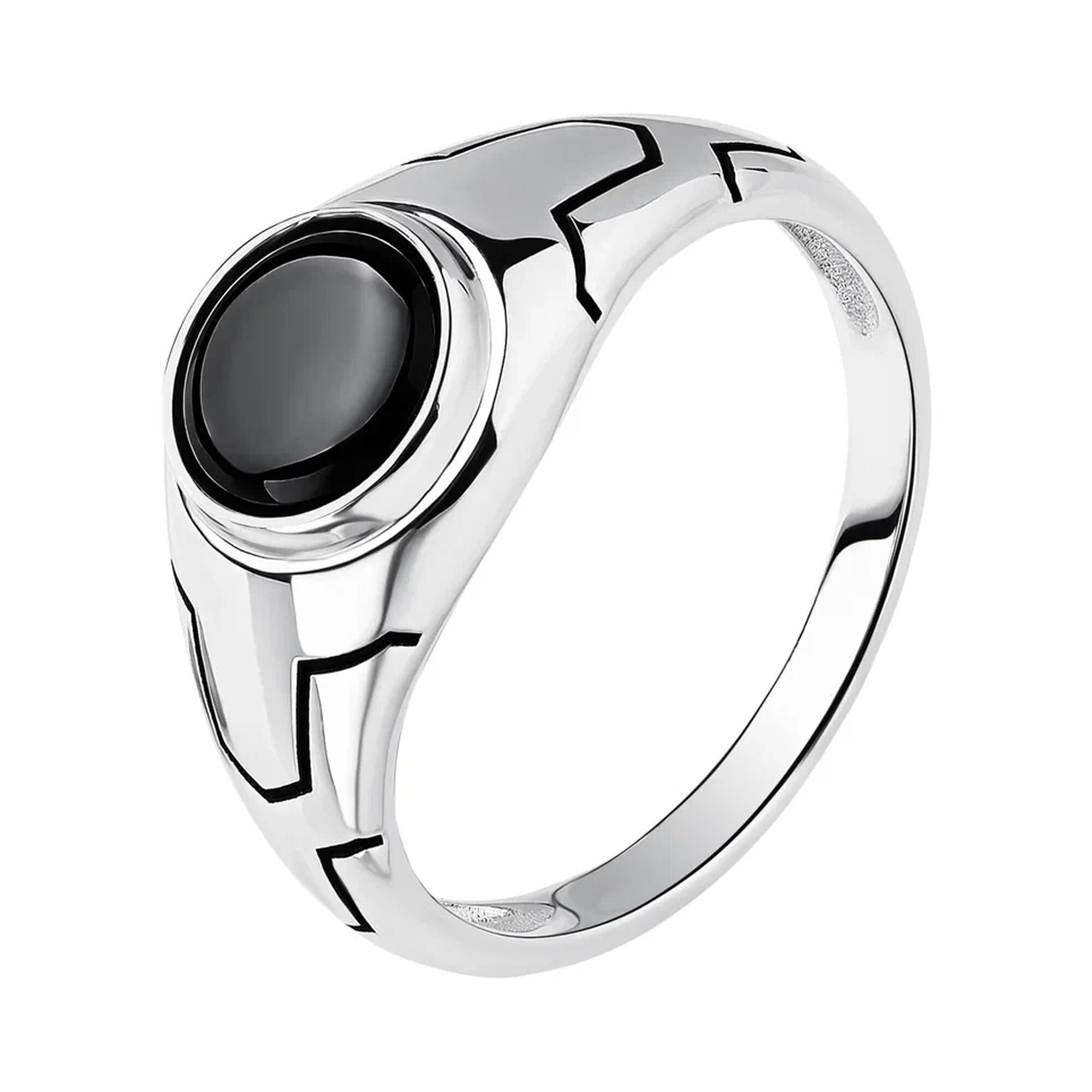 Печатка, серебро, 925 проба, родирование, фианит