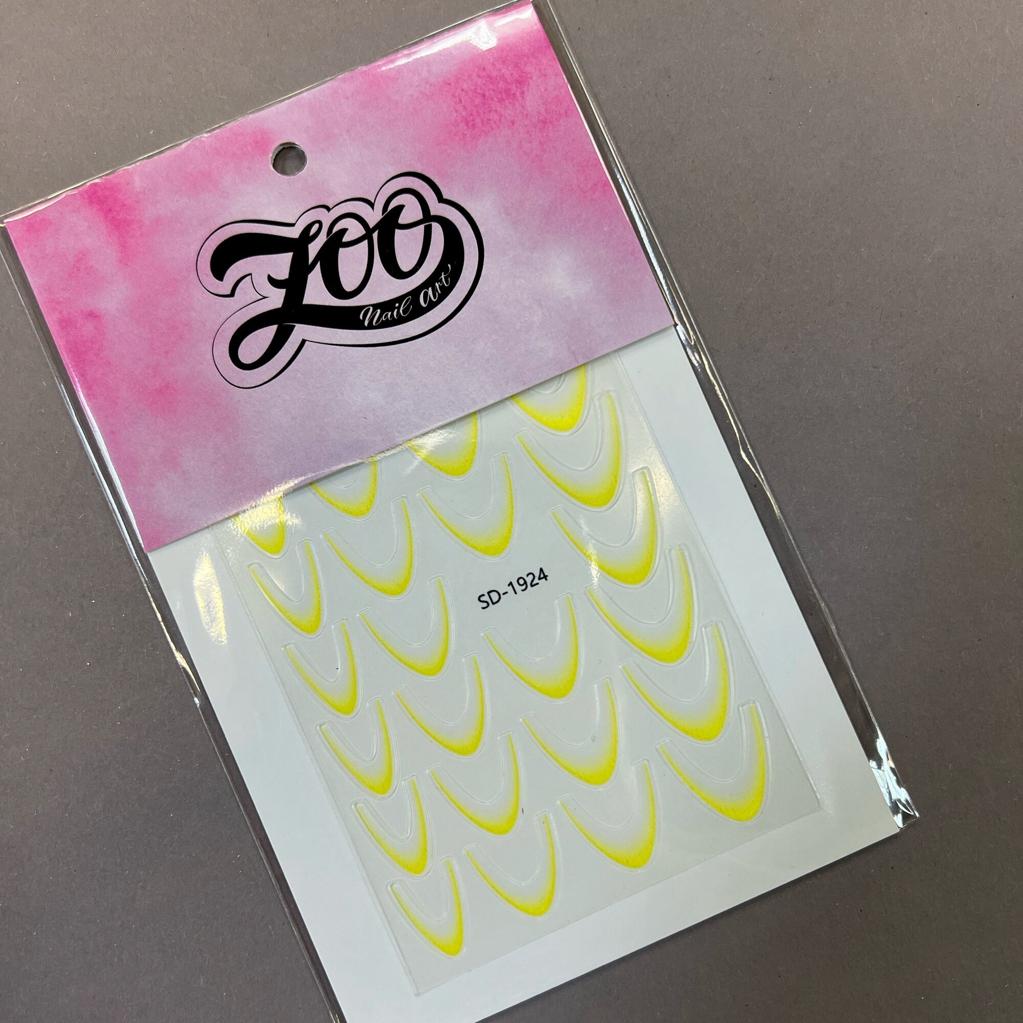 Zoo Nail Art 1924 Наклейки "Френч" жёлтый