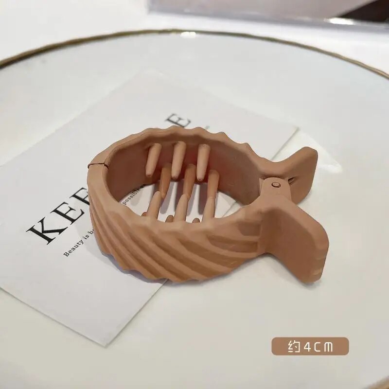 Матовый круглый зажим для волос MODENGCHONGER Бежевый, B-light coffee