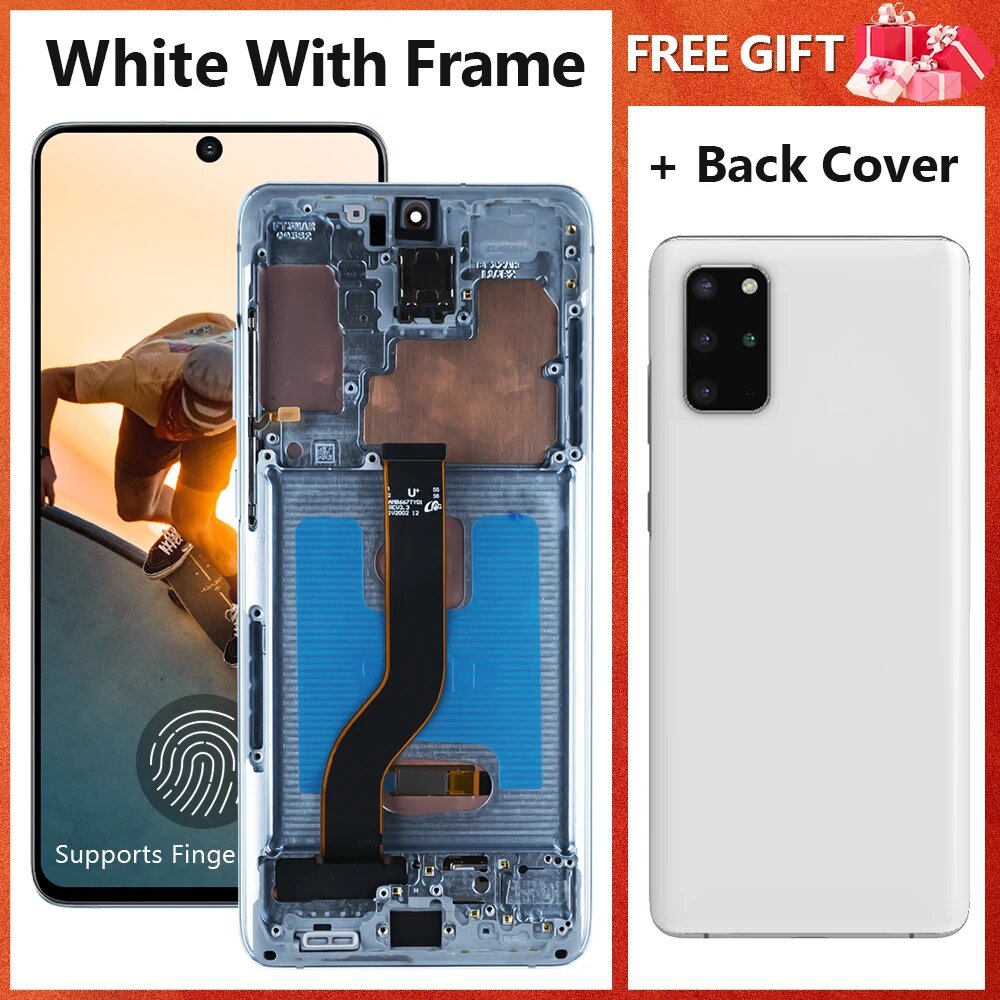 6,7-дюймовый AMOLED для Samsung S20 PLUS ЖК-дисплей G985 G985F G985F/DS G986 ЖК-экран S20 + 5G с отпечатками пальцев и дигитайзером в сборе