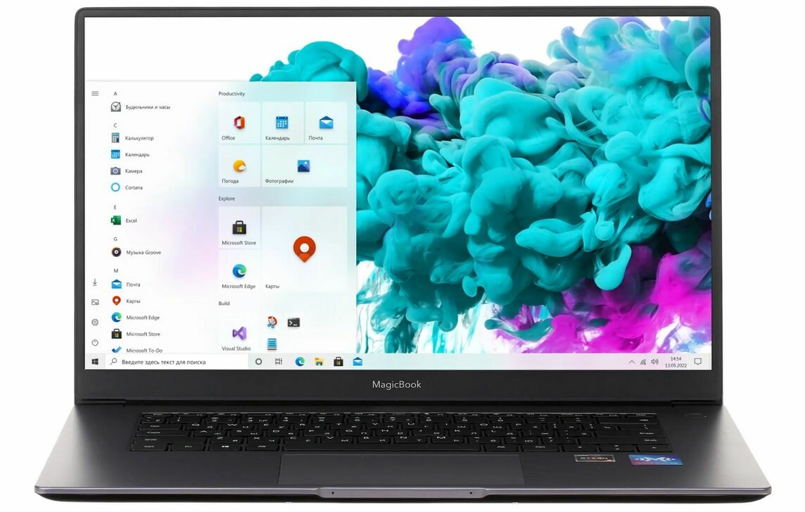 15,6" Ноутбук HONOR MagicBook 15 BOH-WAQ9HNR (53010UAV) серый - 1920x1080, IPS, AMD Ryzen 5 3500U, ядра: 4 x 2,1 ГГц, 8 ГБ, SSD 256 ГБ, AMD Radeon Vega 8, Windows 10 Home