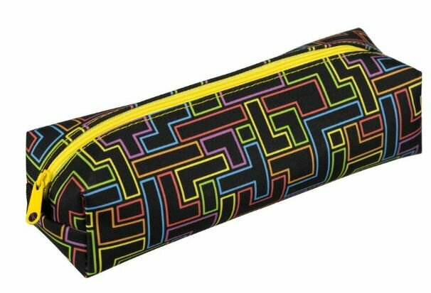 Пенал-косметичка односекционный Комус Класс Tetris, цвет черный