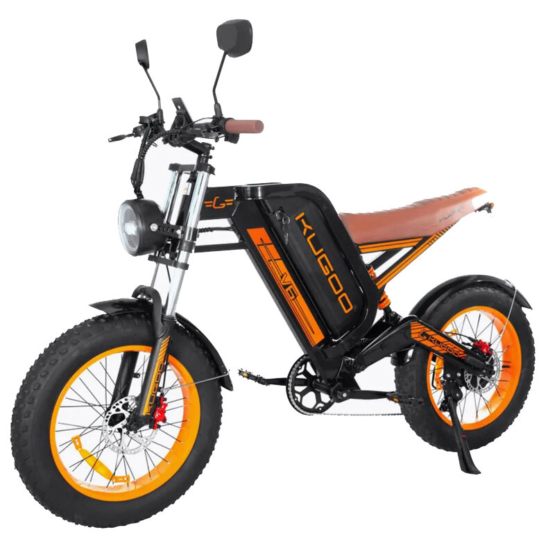Kugoo Kirin V6 750W; 48V/28.6Ah; 20" колеса; черно-оранжевый