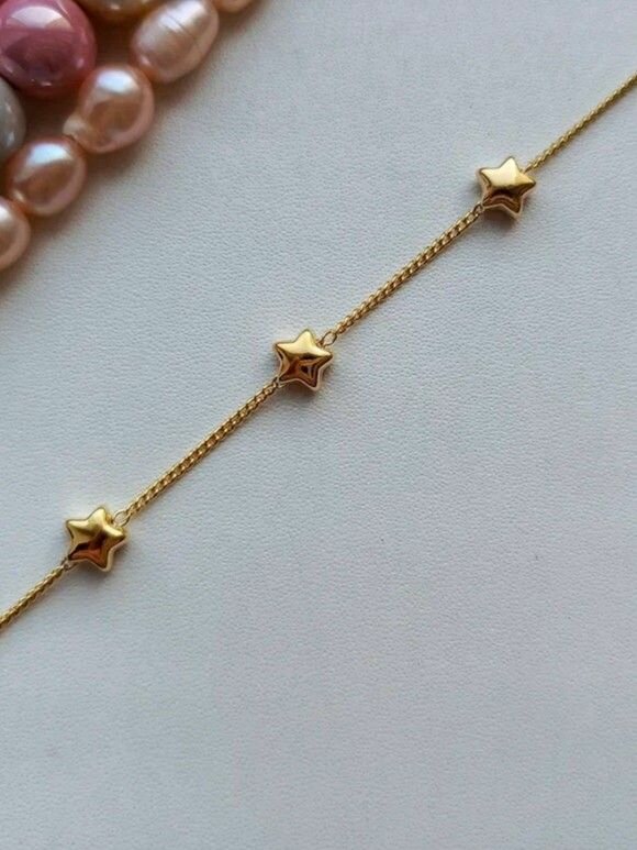 Цепь для рукоделия со звездами 5 мм. 0.5 м. Латунь, позолота. Корейская фурнитура для бижутерии, украшений