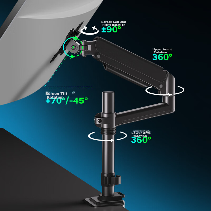 LUCKPRO Monitor Arm Stand Mechanical Arm Desktop Screen Column Stand Screen Lift Stand Dormitory Bedroom Special Hanging Stand 10KG Load Capacity