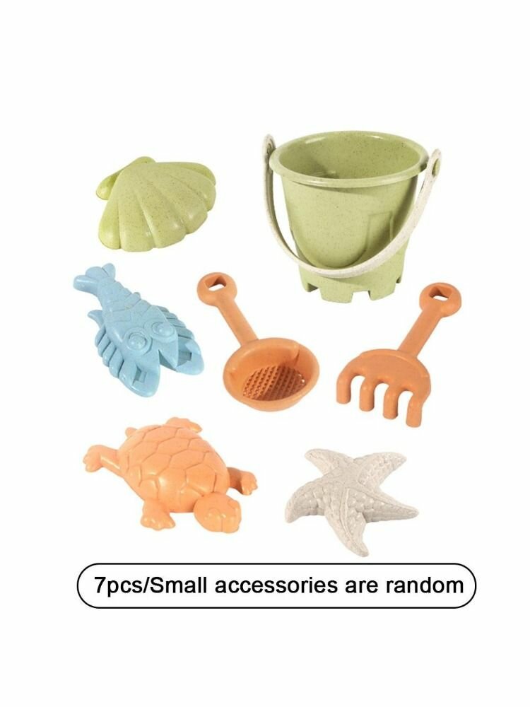 1 набор детских пляжных игрушек, лопатки, формочки, ведра, забавные игрушки для создания замков из песка