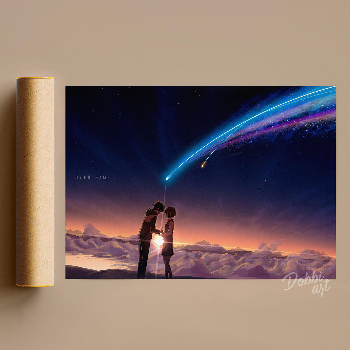 Постер Аниме "Твоё имя" 60х80 см без рамы/ "Your Name"/ Таки и Мицуха/ Постер интерьерный