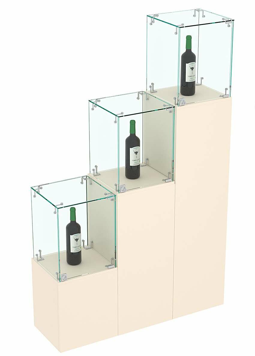 Комплект Демо-стендов со стеклом Льдинка-Лестница №2, Крем Вайс