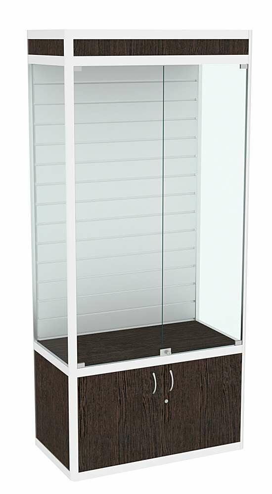 Витрина из профиля №1 с экономпанелью, Дуб Венге. Производитель товара - компания ТОБ.